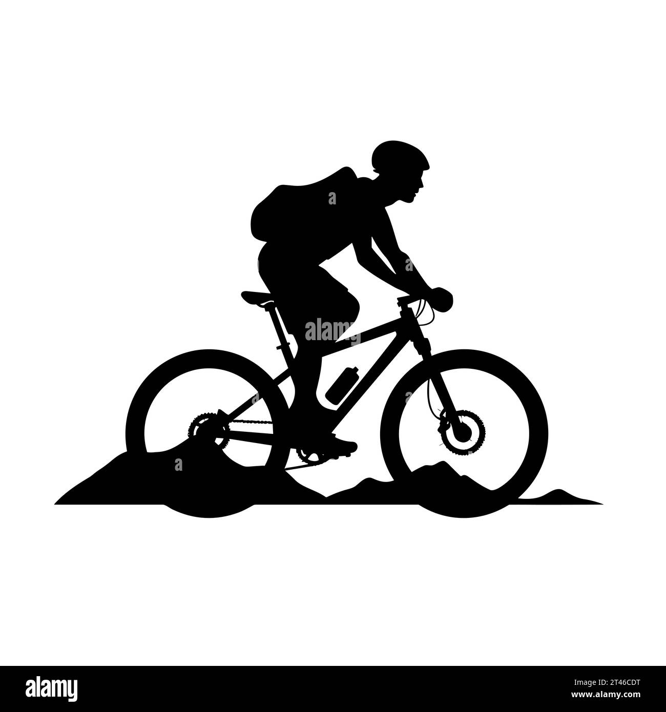 Silhouette de VTT. Icône noire de VTT sur fond blanc Image Vectorielle ...