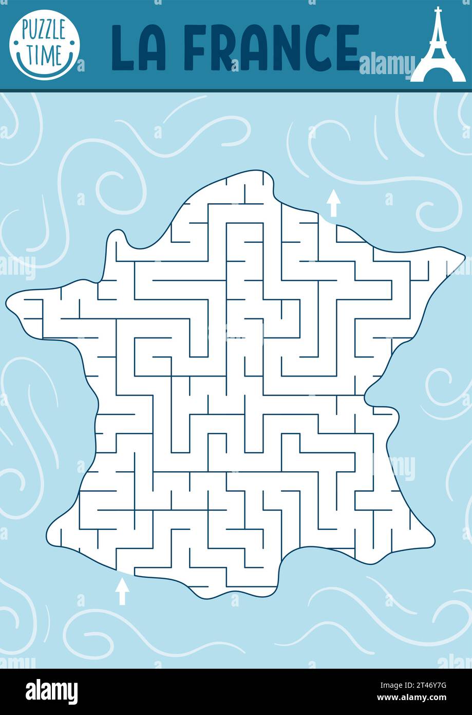 Labyrinthe pour les enfants avec carte de France. Activité imprimable ...