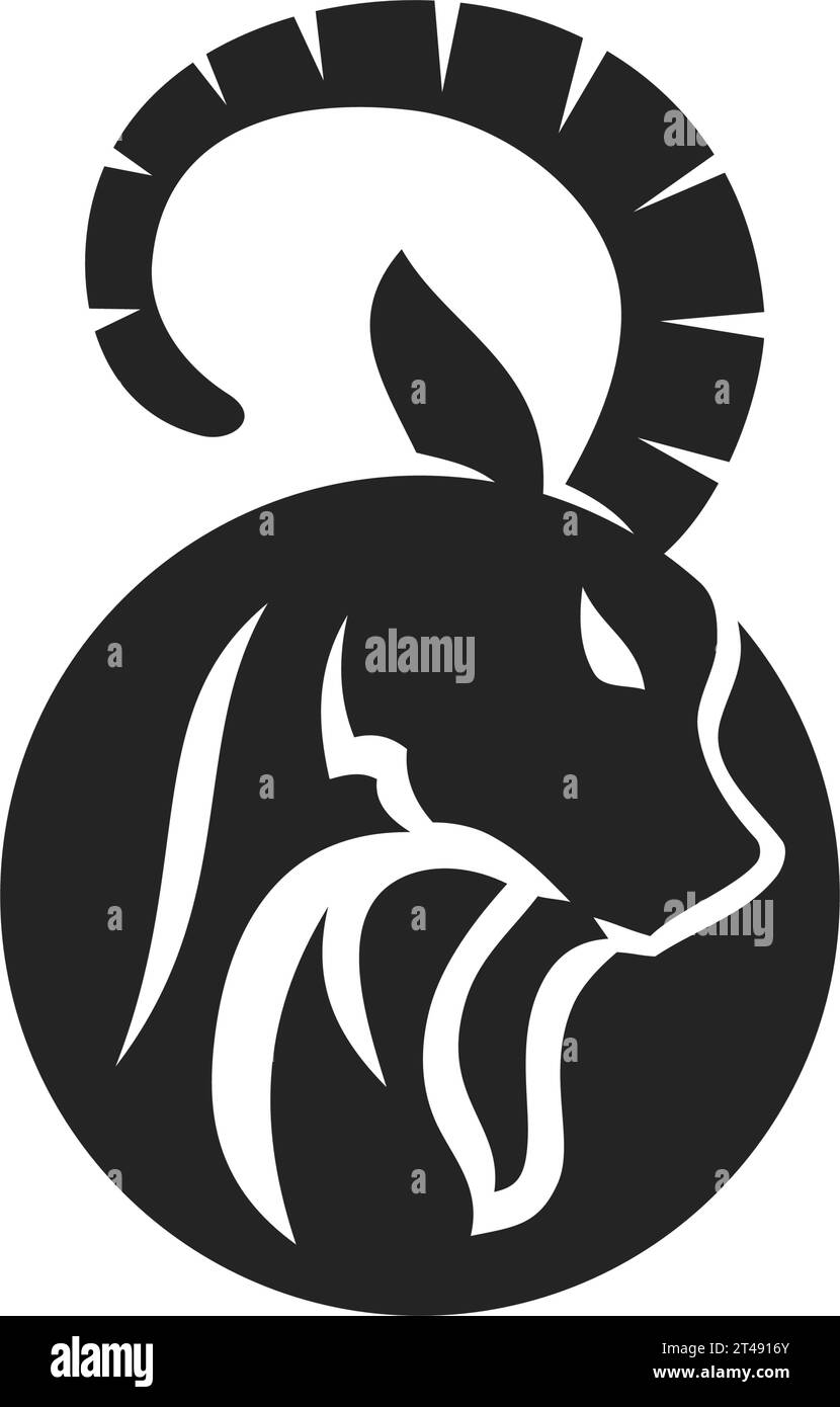 Modèle de logo de chèvre isolé. Identité de marque. Icône graphique ...