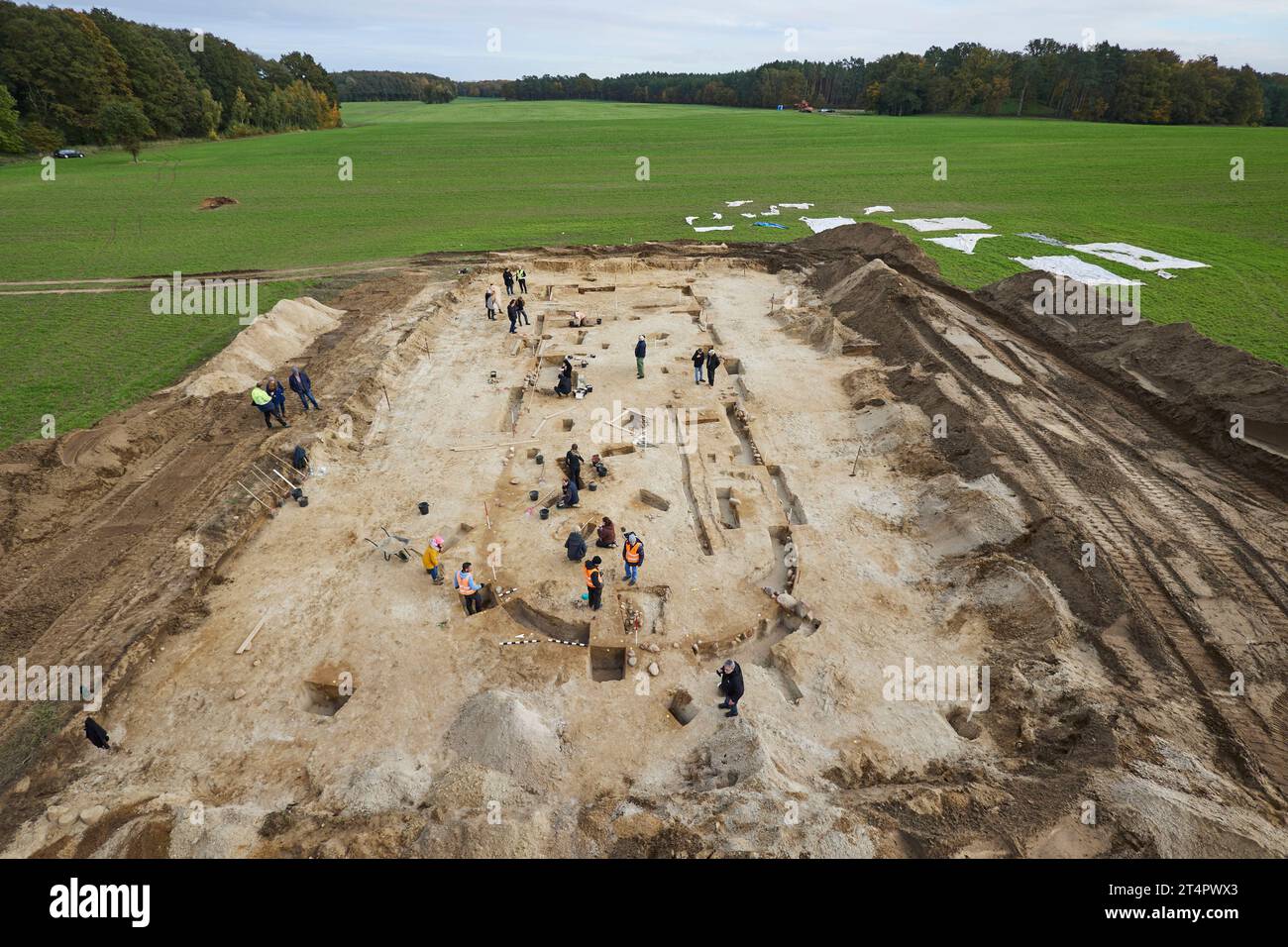 01 novembre 2023, Brandebourg, Seddin : plan monumental de la salle de rassemblement du 'Roi ...