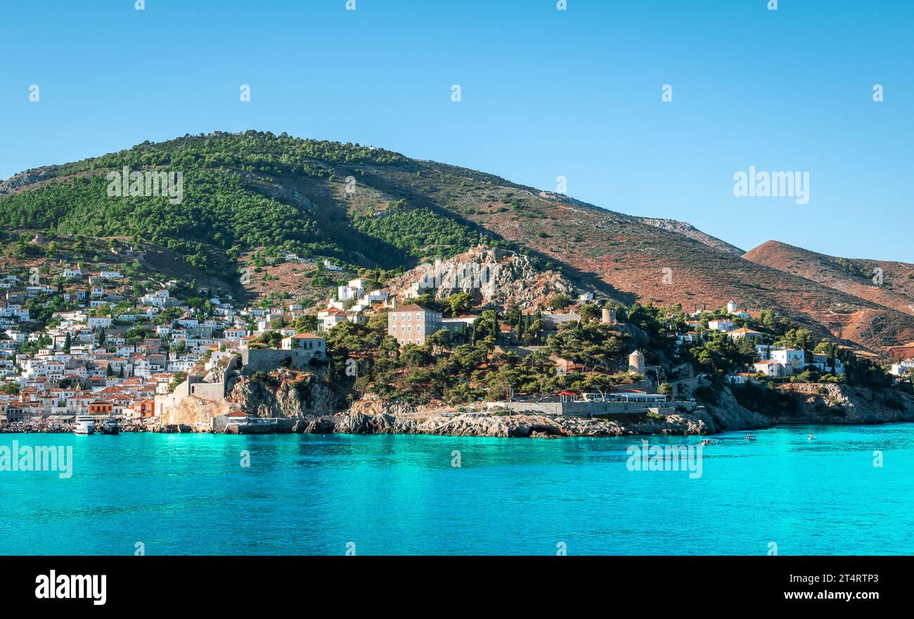 Vue panoramique de la ville d'hydra Banque de photographies et d’images ...