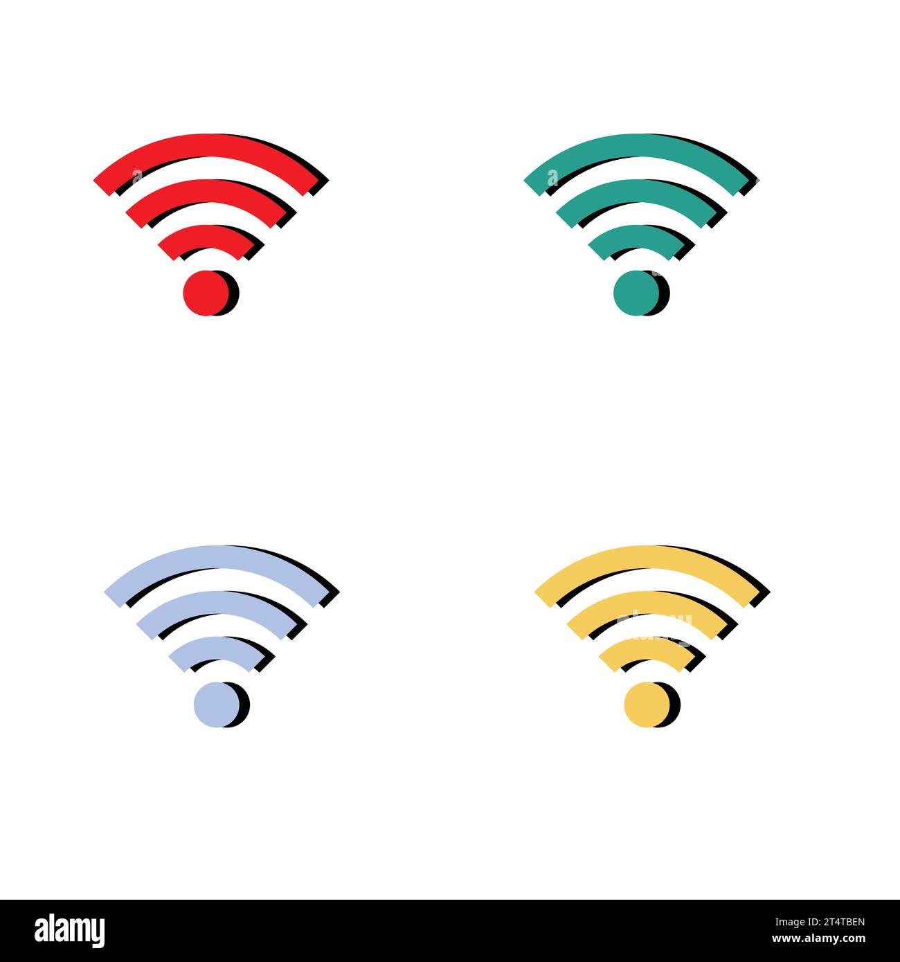Symbole d'ensemble d'icônes Wi-Fi. Icône sans fil et wi-fi ou icône wi ...