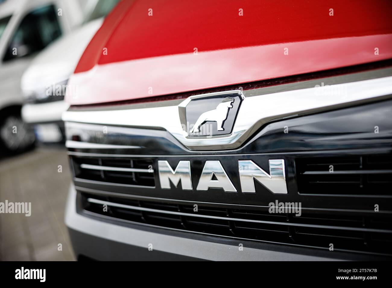 20 mars 2023, Bavière, Munich : le logo MAN Truck & bus se est visible ...