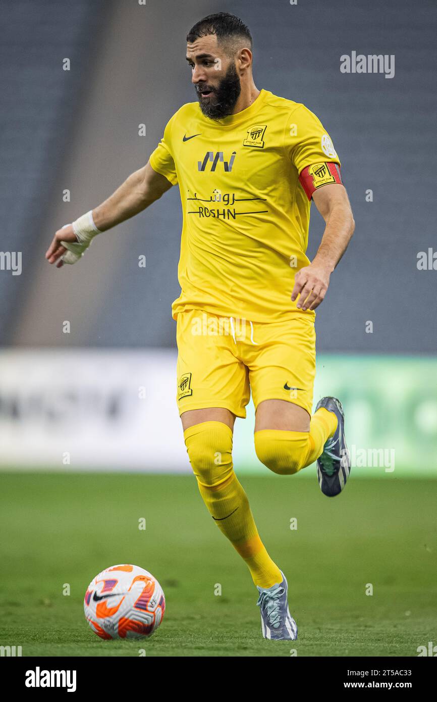 Karim Benzema d'Al Ittihad FC lors de leur match jour 12 de la SAFF ...