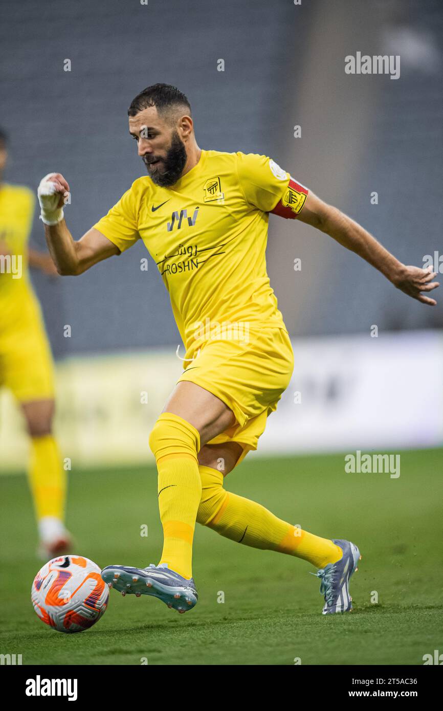 Karim Benzema d'Al Ittihad FC lors de leur match jour 12 de la SAFF ...