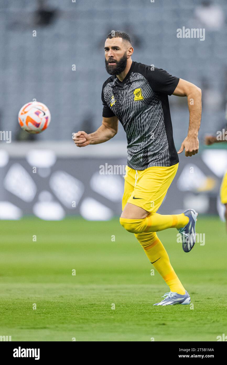 Karim Benzema d'Al Ittihad FC lors de leur match jour 12 de la SAFF ...