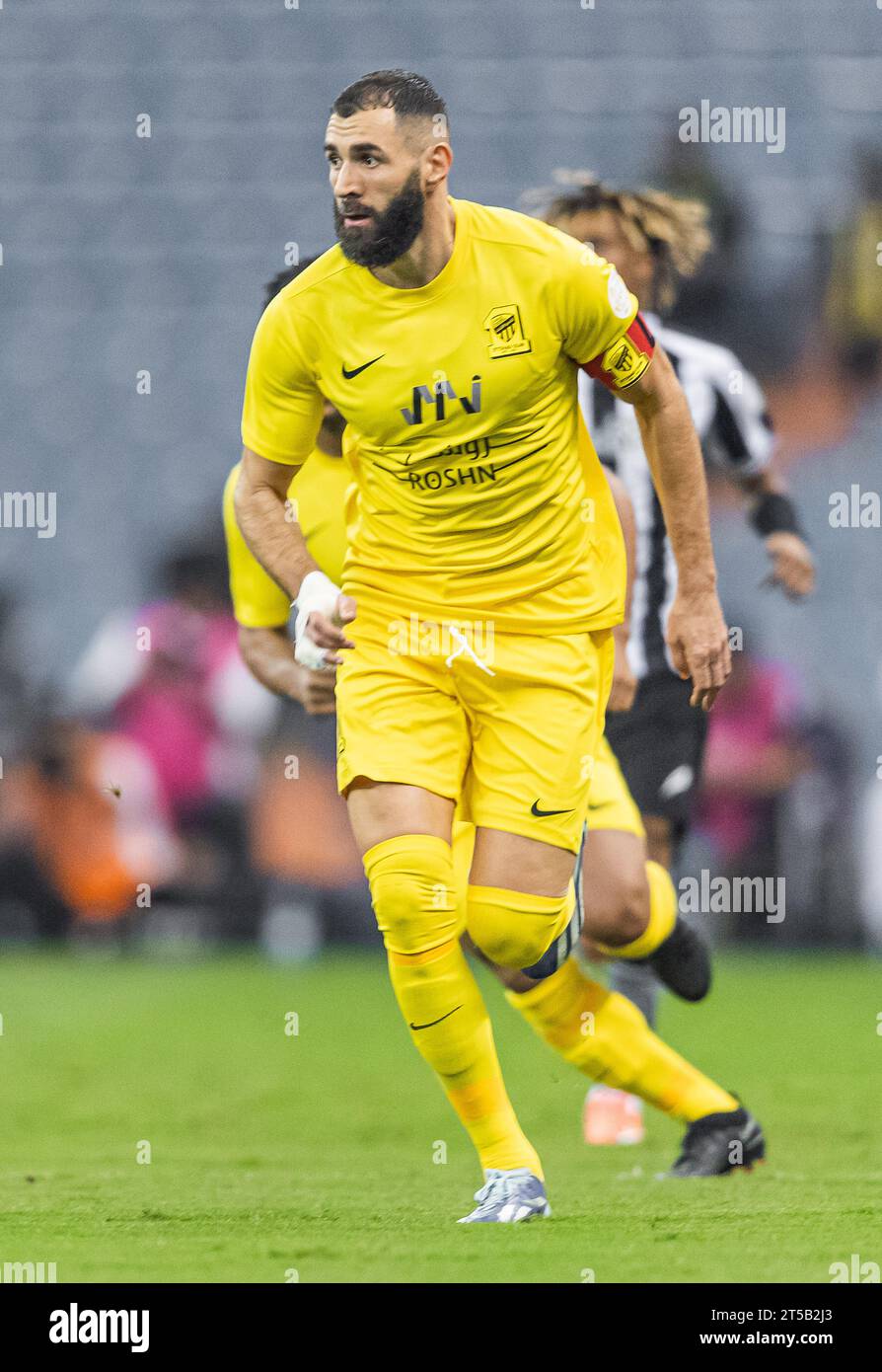 Karim Benzema d'Al Ittihad FC lors de leur match jour 12 de la SAFF ...