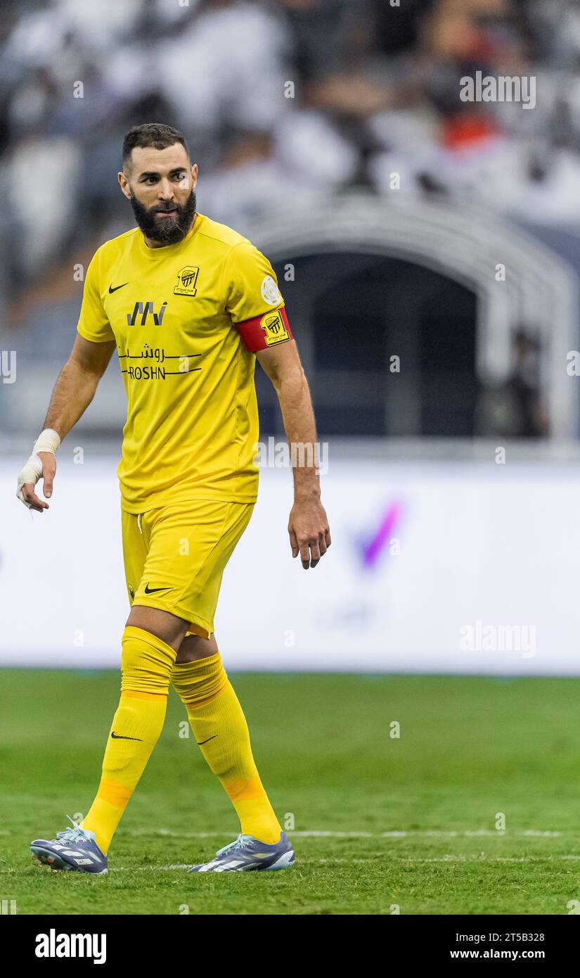 Karim Benzema d'Al Ittihad FC lors de leur match jour 12 de la SAFF ...