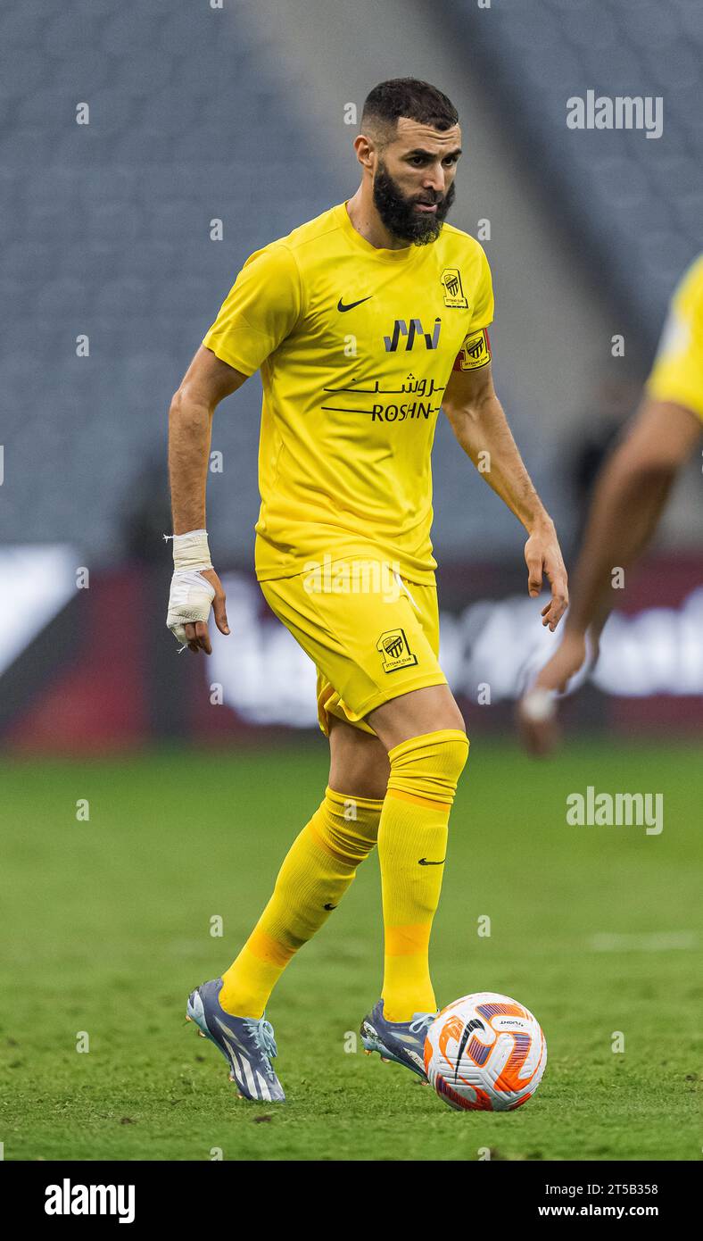 Karim Benzema d'Al Ittihad FC lors de leur match jour 12 de la SAFF ...