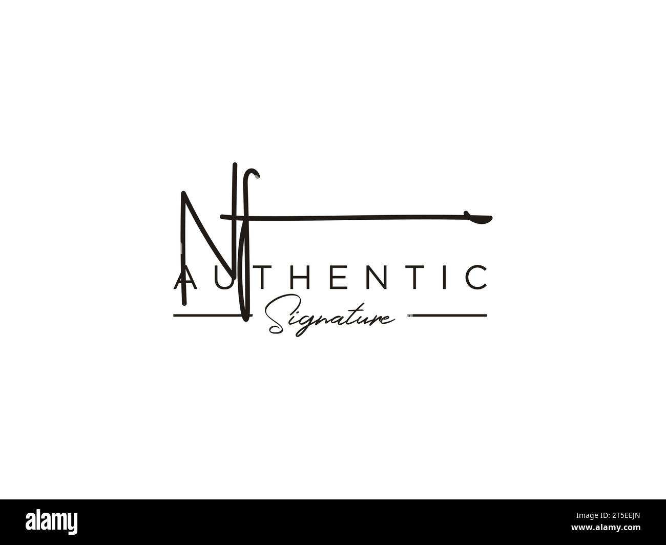 Modèle de logo NF Signature Vector Image Vectorielle Stock - Alamy