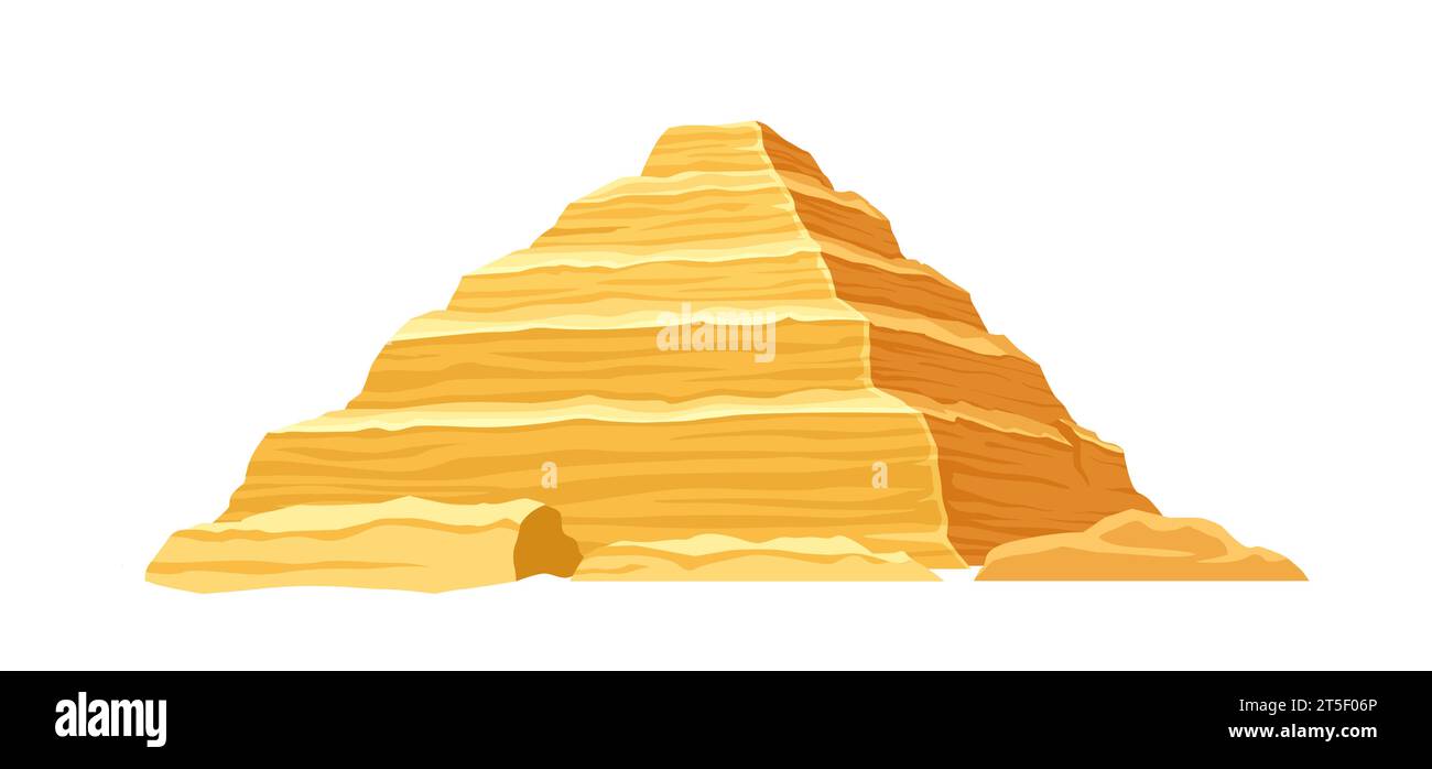 Concept d'élément d'architecture d'Egypte. Pyramide jaune et sable ...
