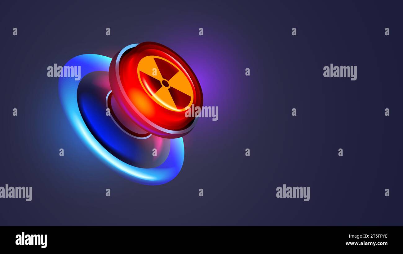 Symbole du bouton rouge de la guerre nucléaire. Bouton lancer des ...