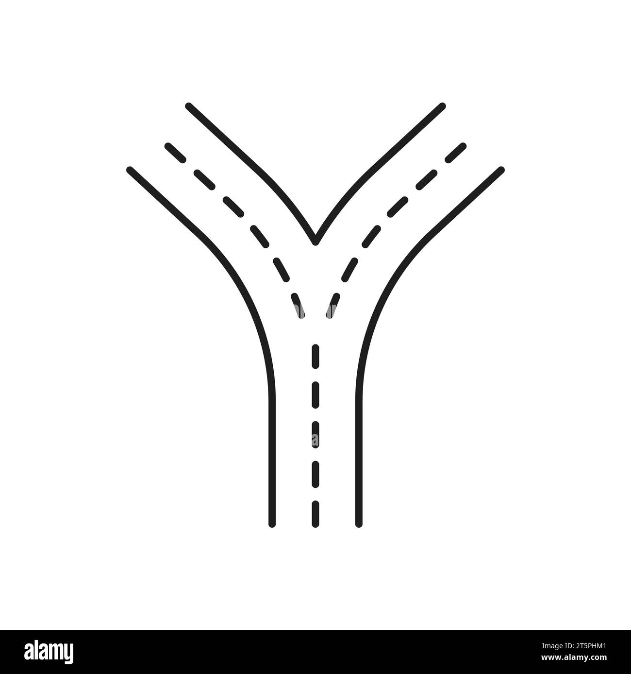 Icône de ligne de route d'autoroute, intersection de la circulation ...