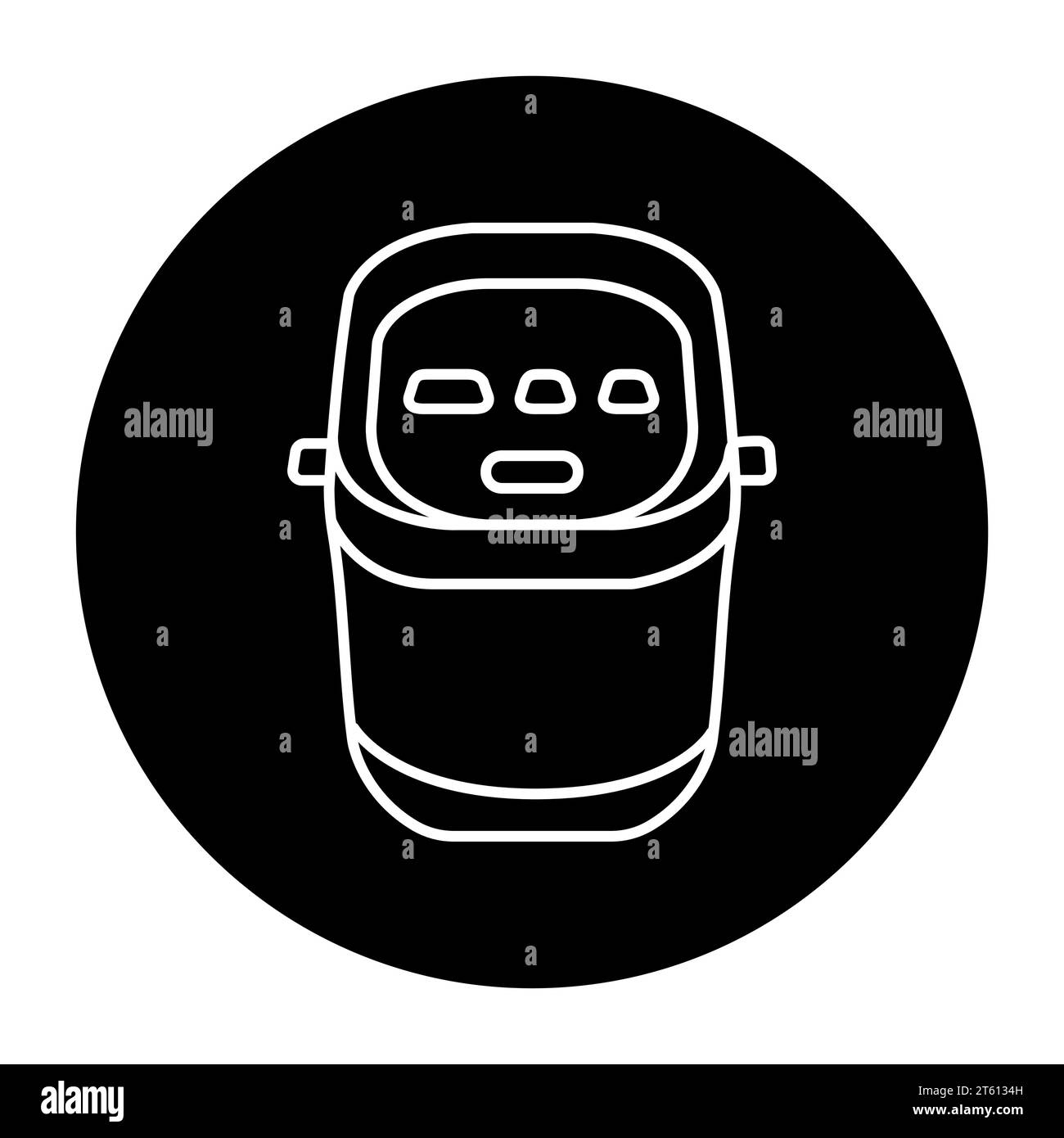 Icône de ligne noire de la machine à pain. Dispositif de cuisine ...