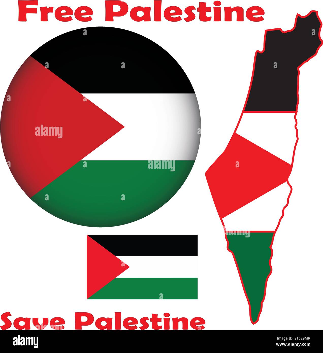 National flag palestine black white Banque d'images vectorielles - Alamy