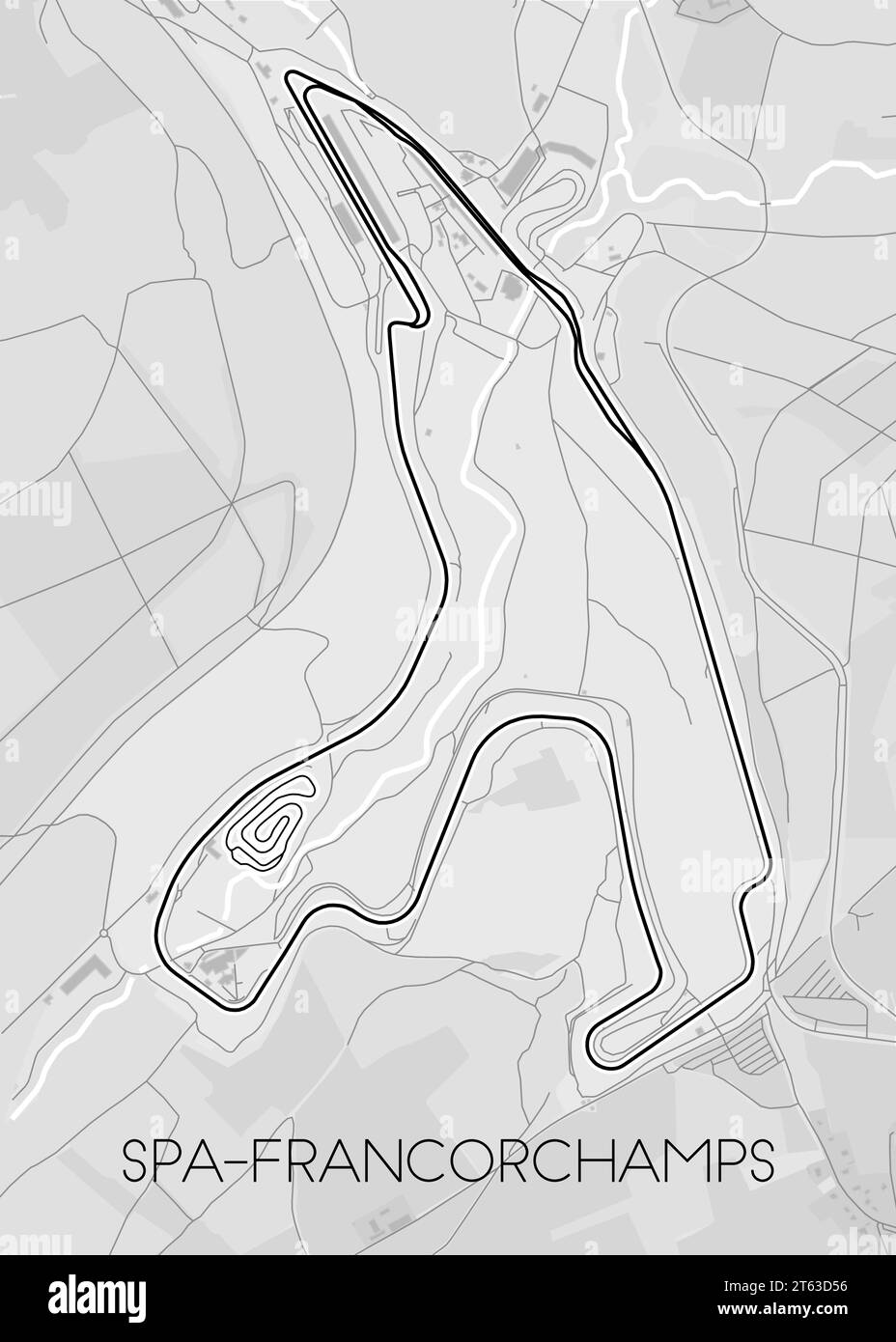 Carte du circuit de Spa Francorchamps Image Vectorielle Stock - Alamy