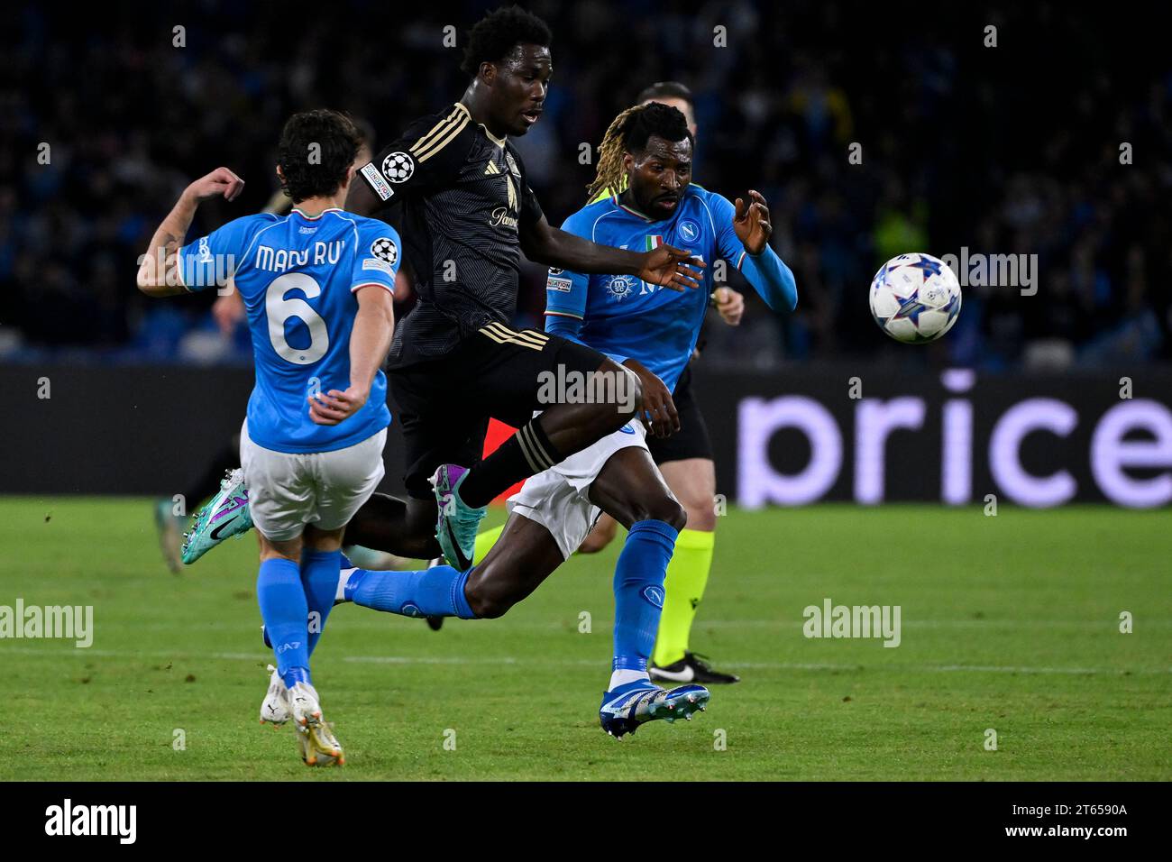 Naples, Italie. 08 novembre 2023. Mario Rui du SSC Napoli, David Datro ...