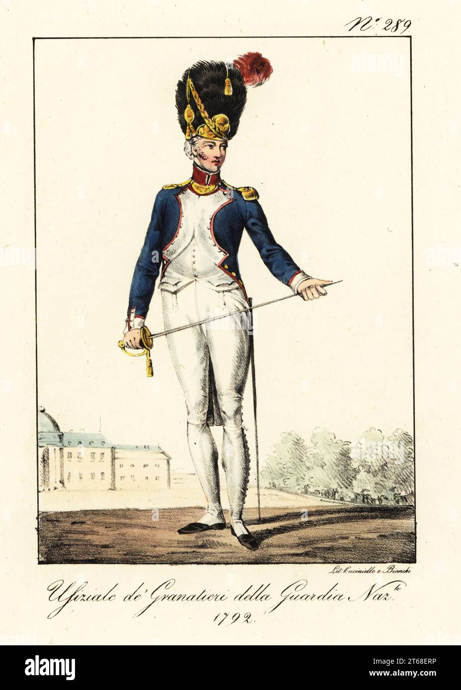 Uniforme d'un officier dans les Grenadiers de la Garde nationale, 1792 ...