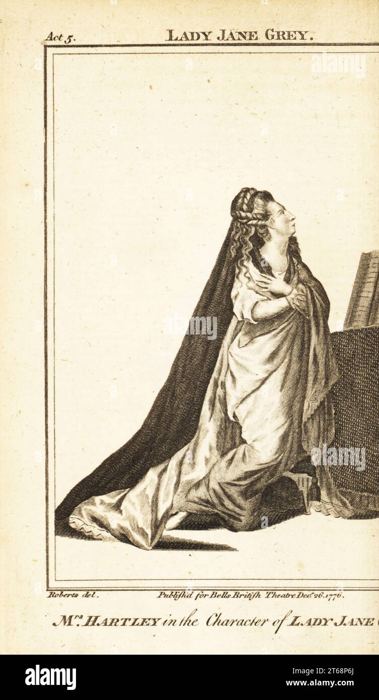 Mme Elizabeth Hartley dans le personnage de Lady Jane Grey dans John ...