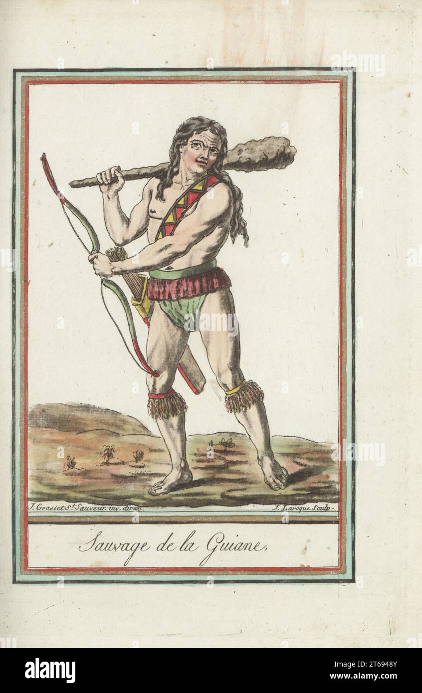 Homme du peuple Kalina ou Carib, Guyane française, Amérique du Sud. En ...