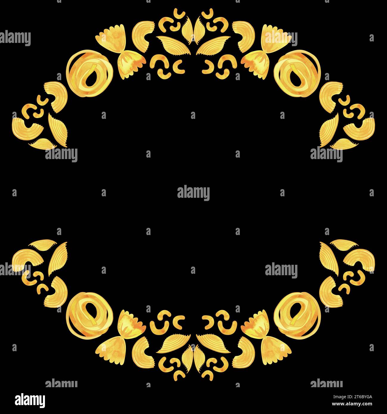 Cadre rond fait de différents types de pâtes italiennes pour la ...