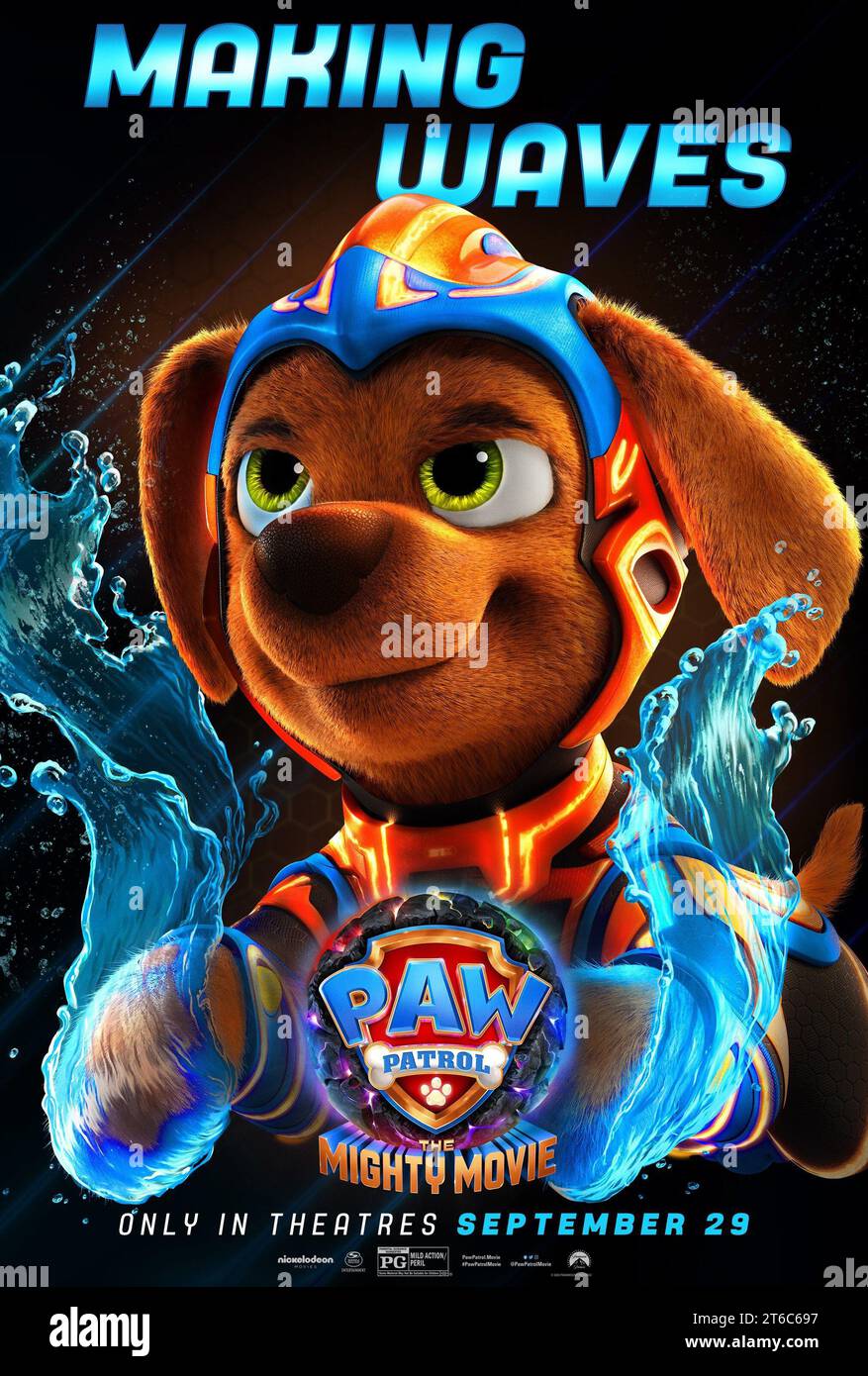 PAW PATROL : THE MIGHTY MOVIE, affiche de personnage américain, Zuma ...