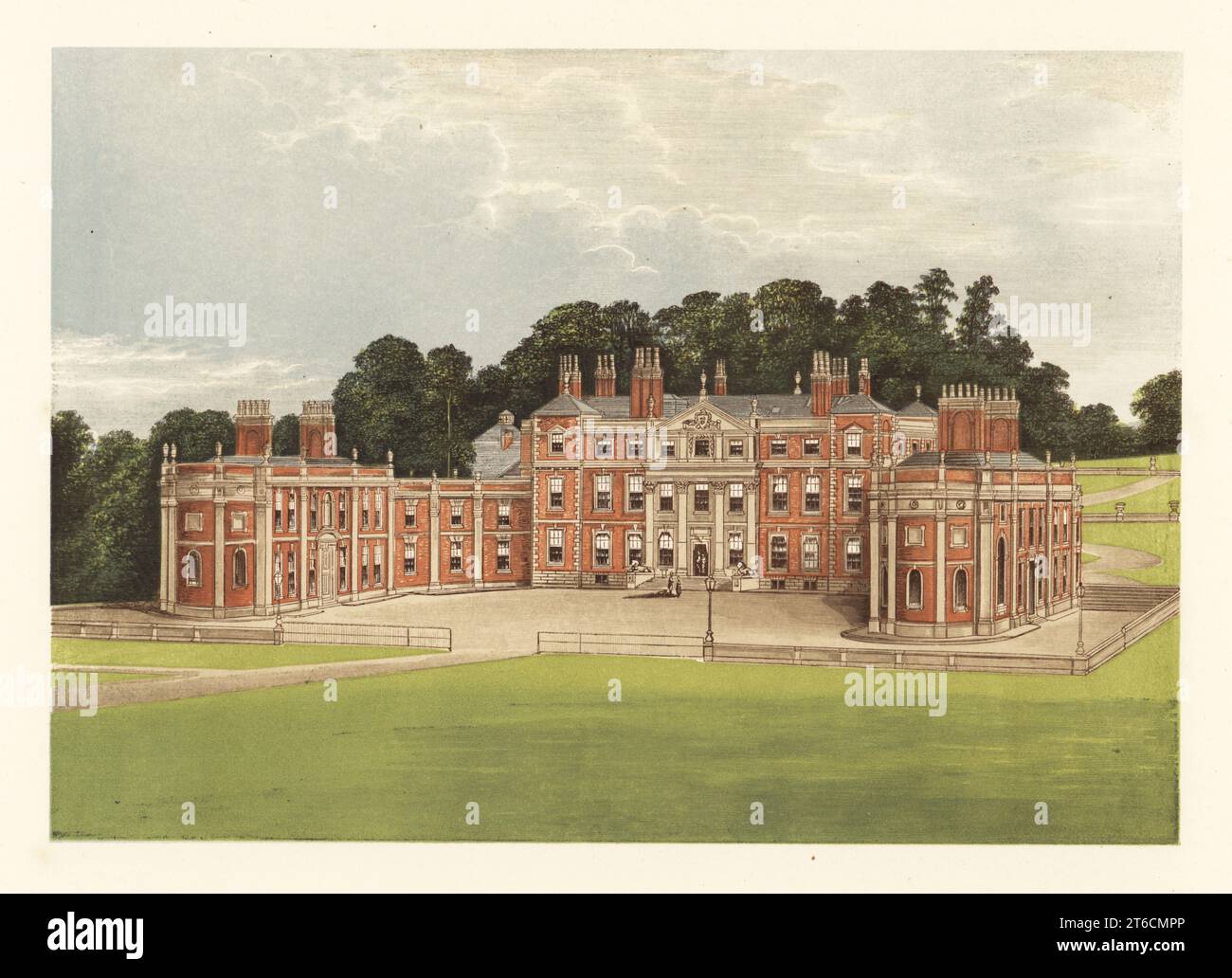Hawkestone Hall, Shropshire, Angleterre. Maison en briques rouges ...