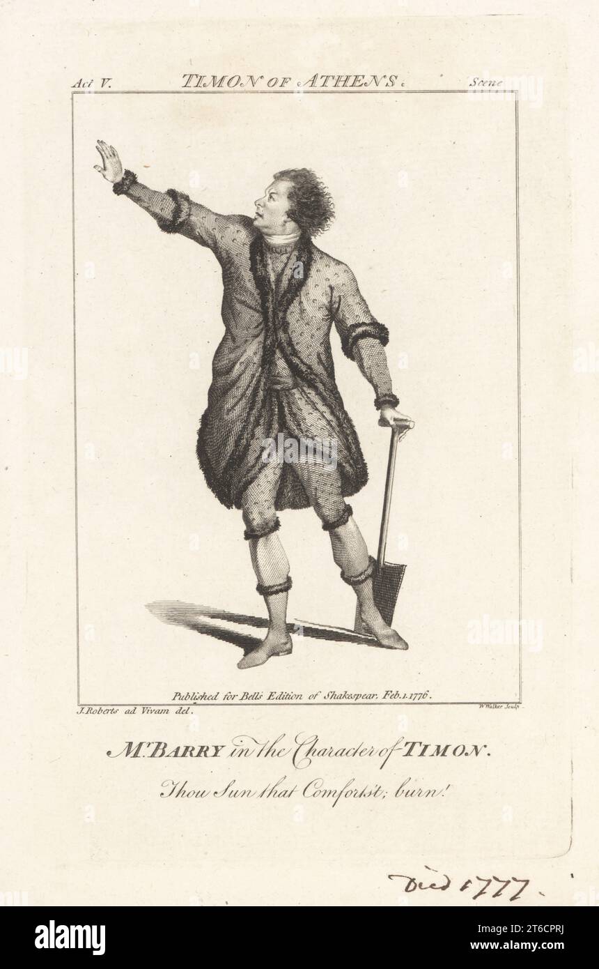 M. Barry dans le personnage de Timon dans Timon d'Athènes de William ...