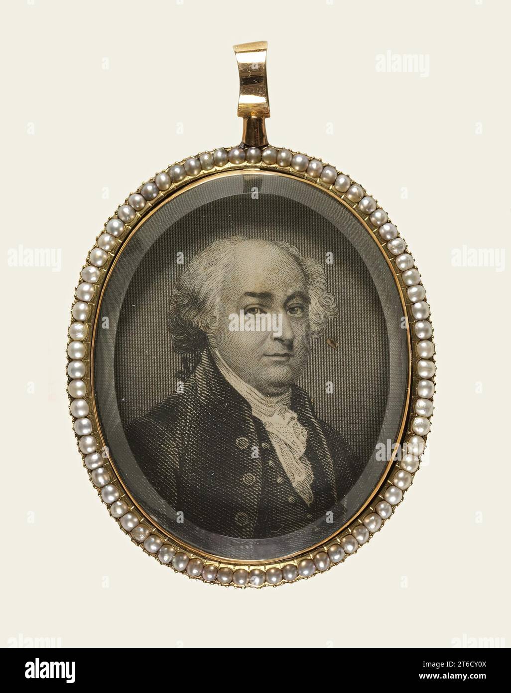 John Adams, 19e siècle. Cette miniature est une partie d'une gravure ...