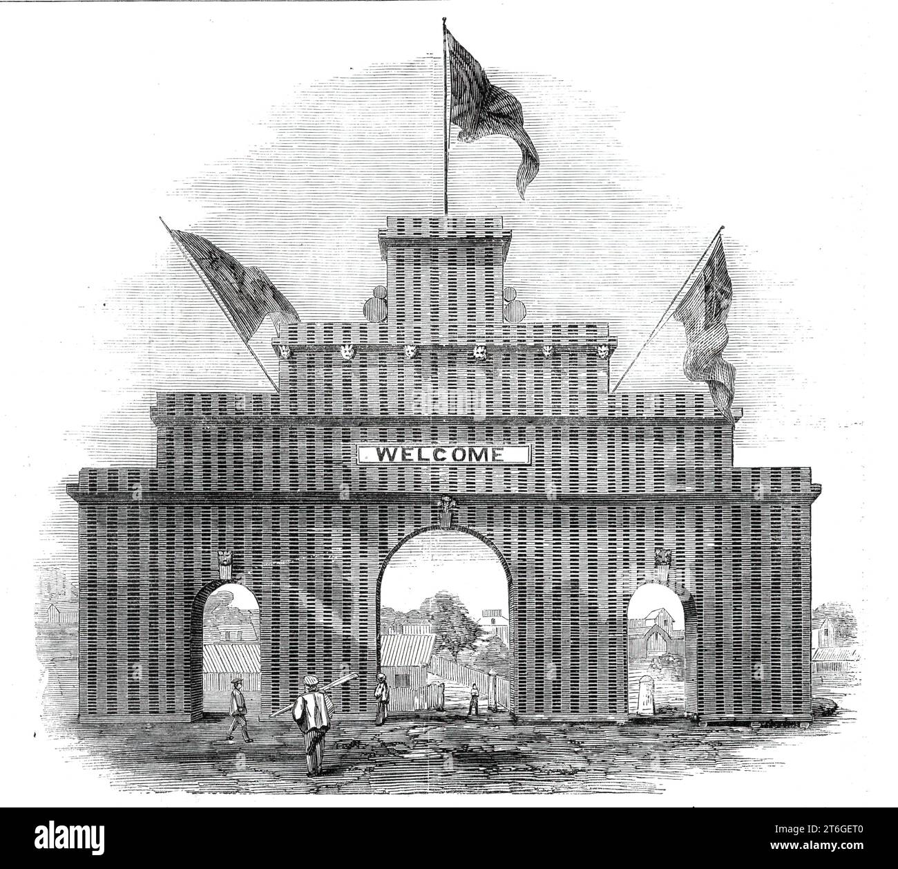 L'arche des Lumberers à Ottawa, érigée à l'occasion de la visite du ...