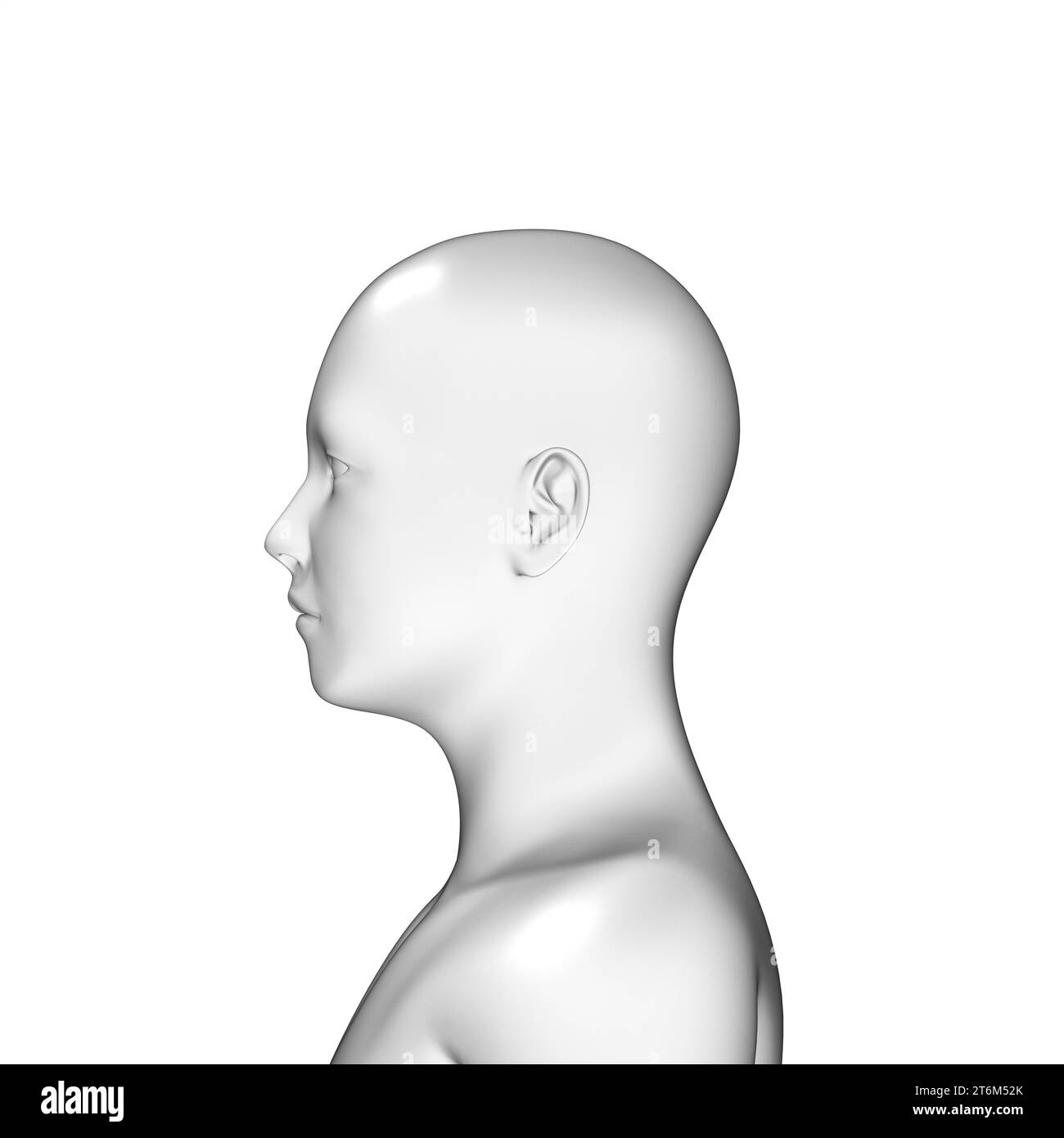 Tête humaine 3d Banque d'images noir et blanc - Alamy