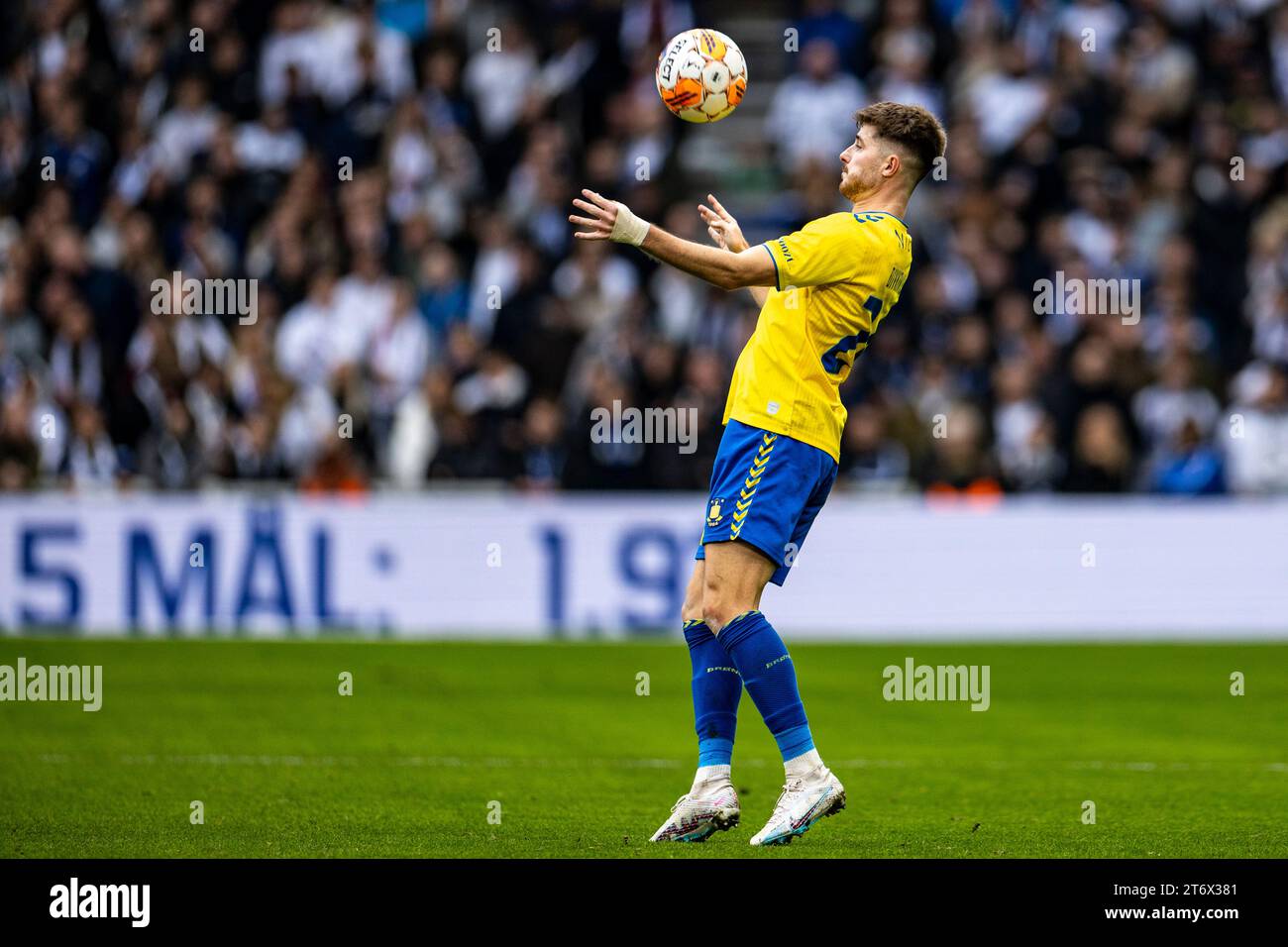 Copenhague, Danemark. 12 novembre 2023. Marko Divkovic (24) de Broendby ...