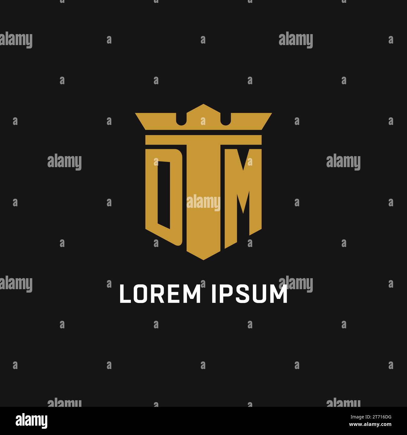 Logo initial DM avec des idées de conception de style bouclier et ...