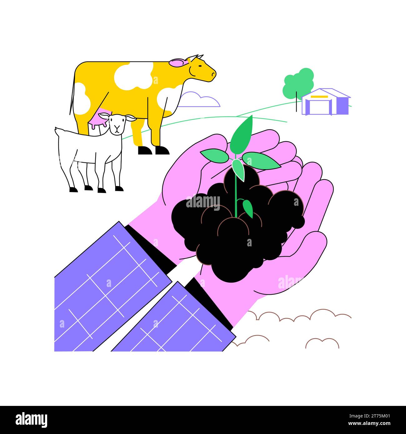 Production d'engrais organiques illustrations vectorielles isolées de ...