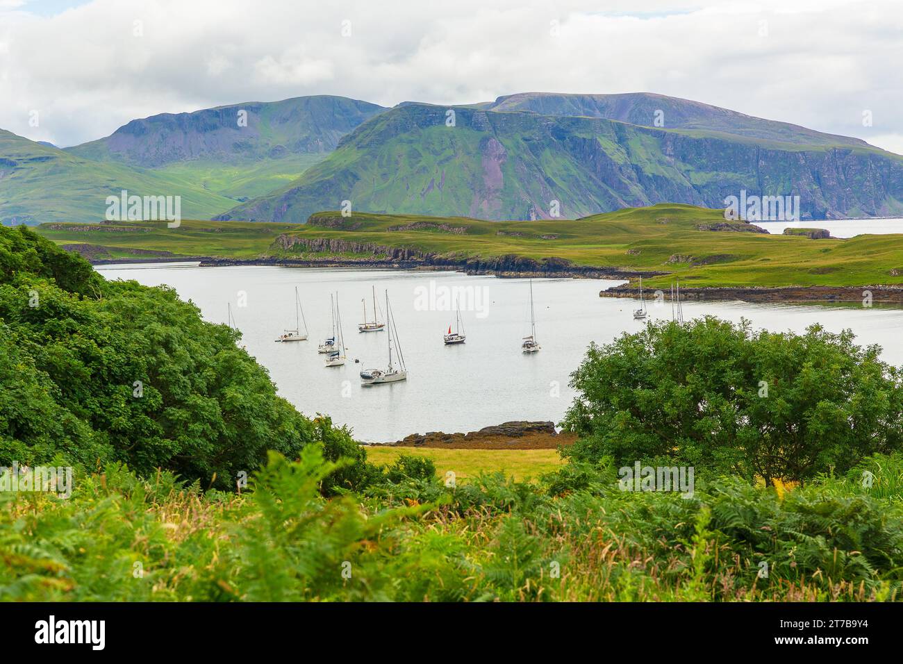 Île de Canna dans les Hébrides intérieures, Écosse. Un port tranquille ...