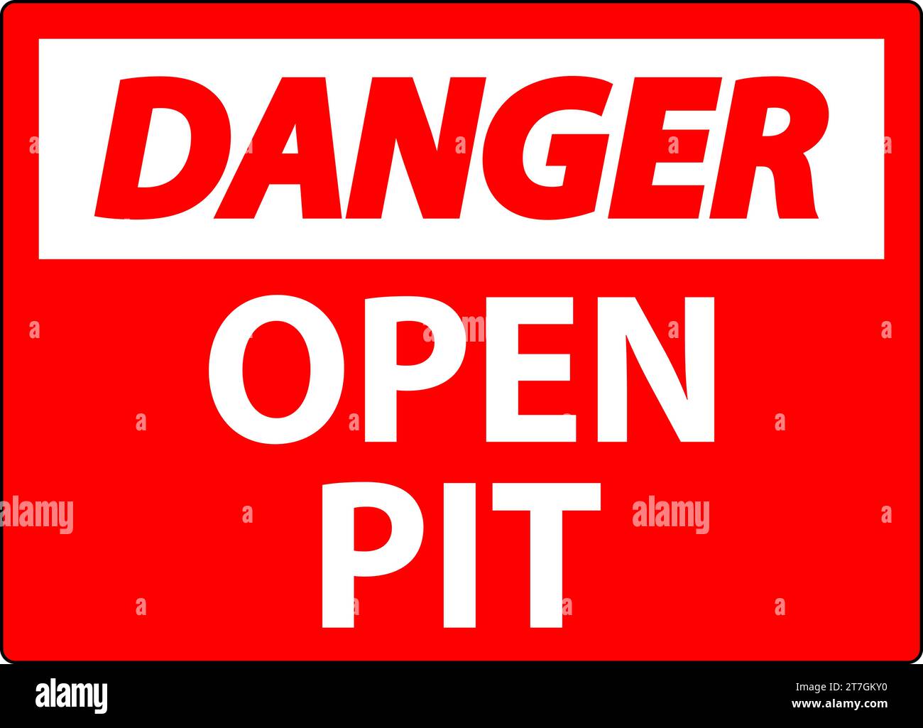 Danger open excavation sign construction Banque de photographies et d ...