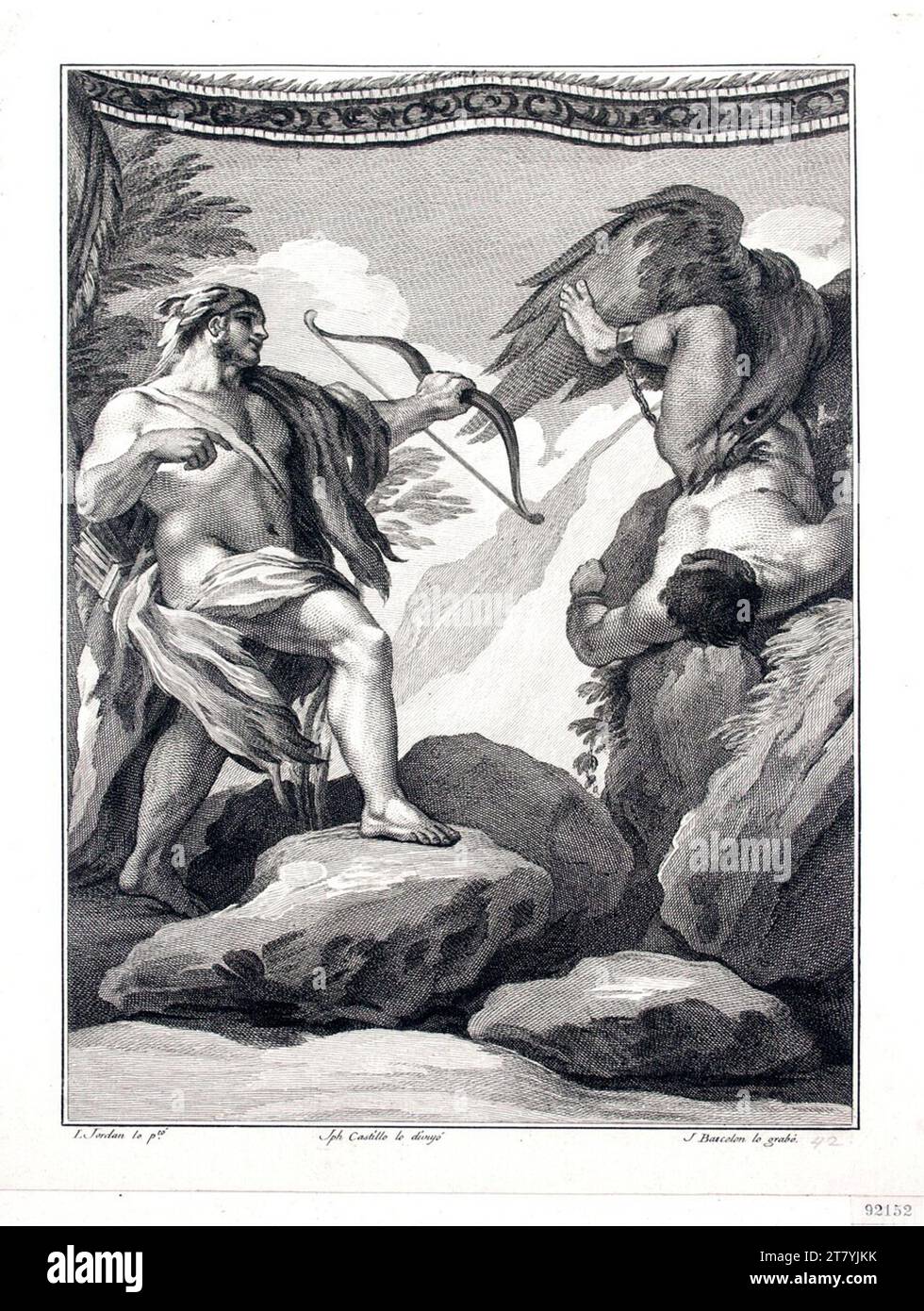 Prométhée gravure Banque d'images détourées - Alamy