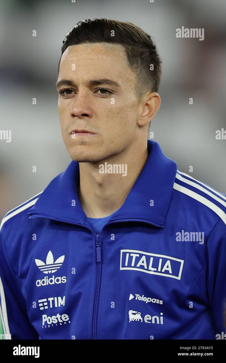 Giacomo Raspadori, d'Italie, joue lors de l'Euro 2024 qualification ...