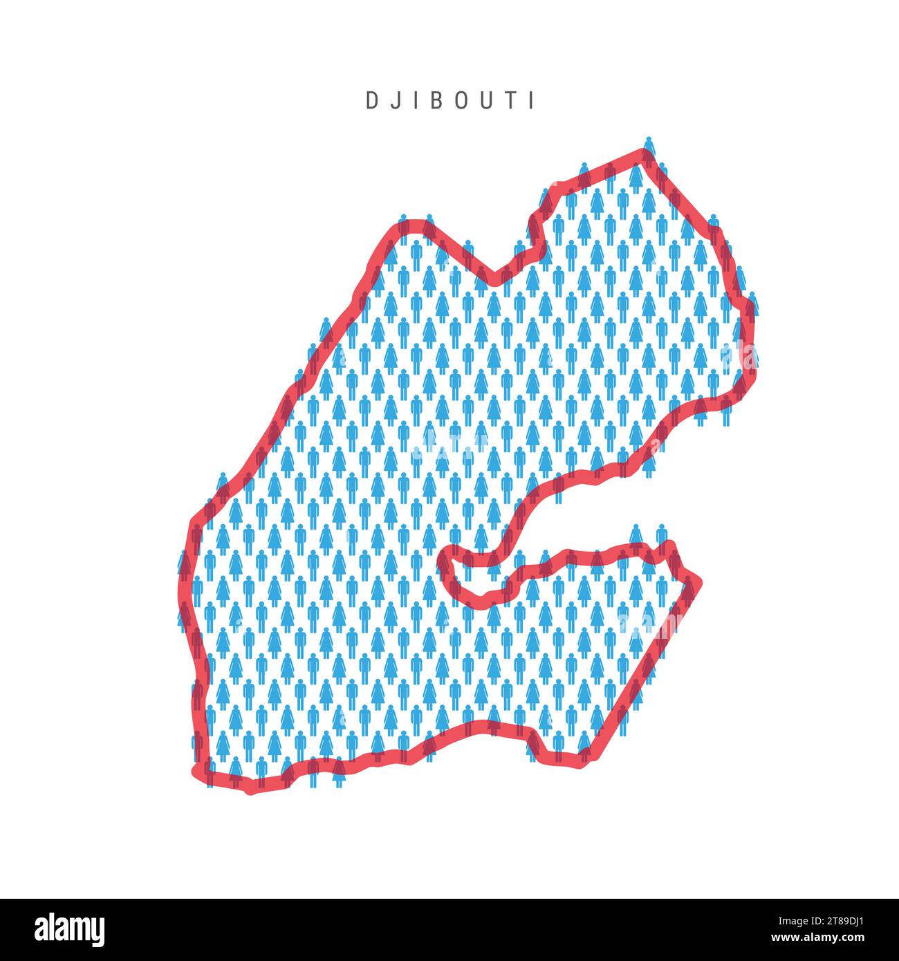 Carte de la population de Djibouti. Stick chiffres carte du peuple ...
