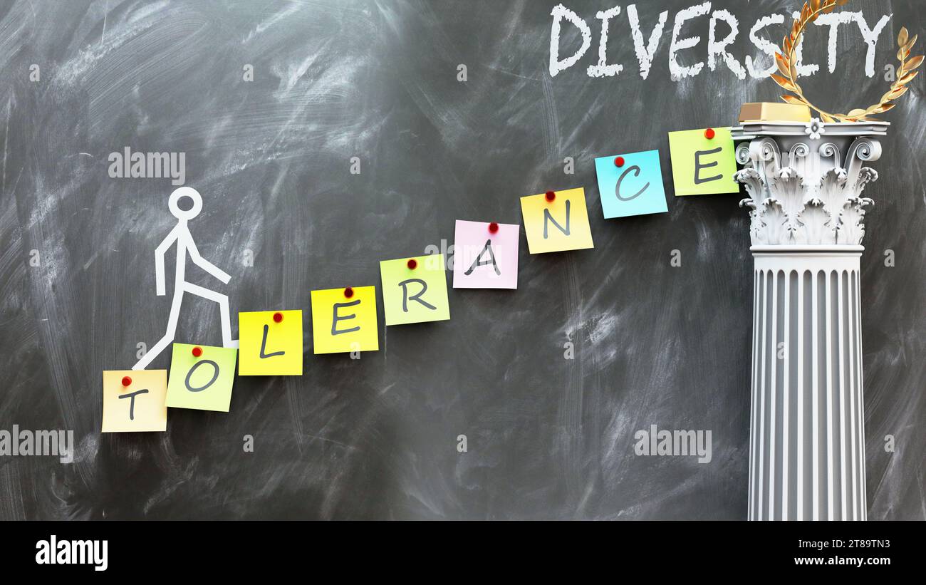 La tolérance mène à la diversité - une métaphore montrant comment la ...