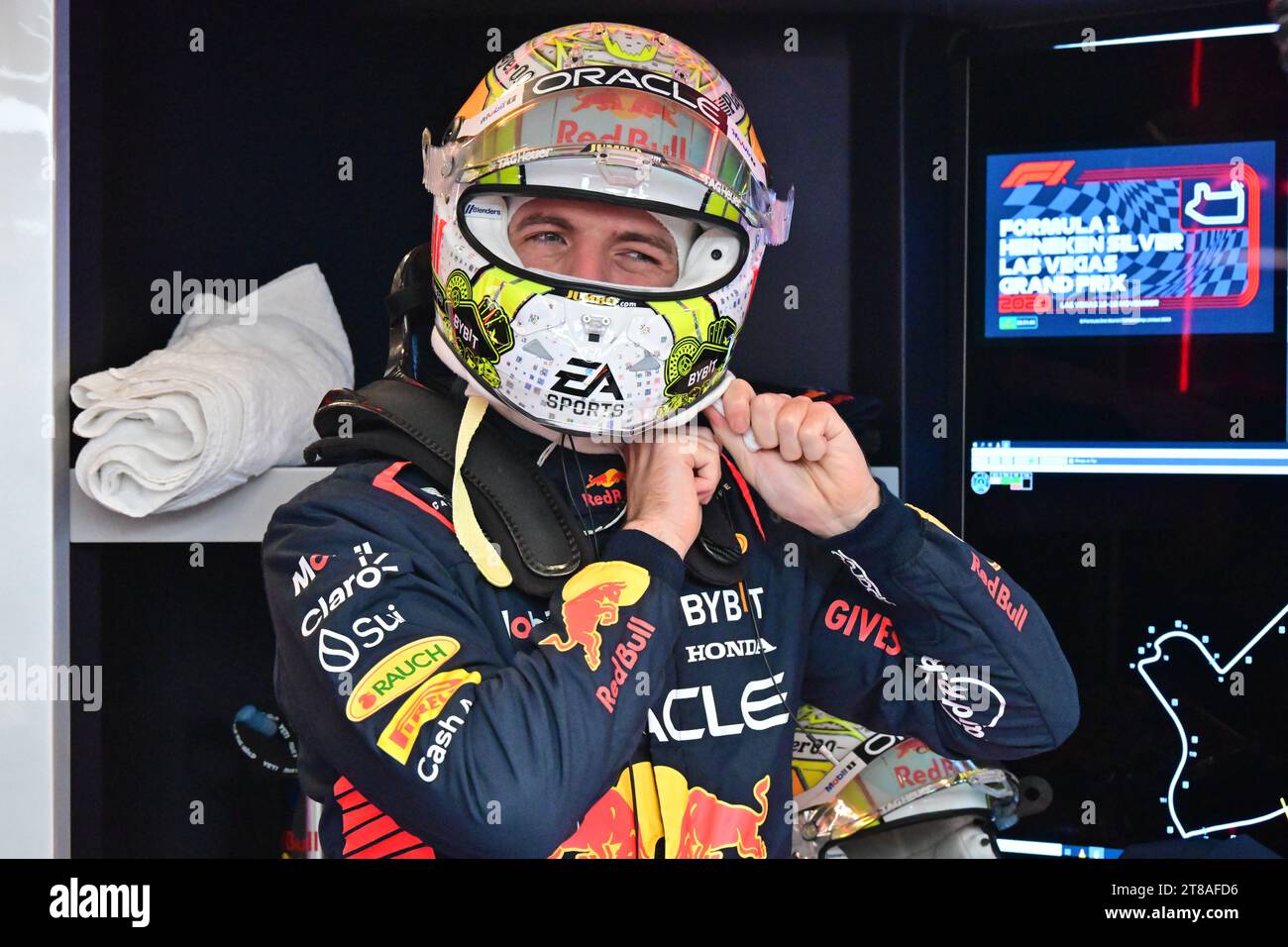 VERSTAPPEN Max (ned), Red Bull Racing RB19, portrait lors du Grand Prix Heineken Silver Las ...