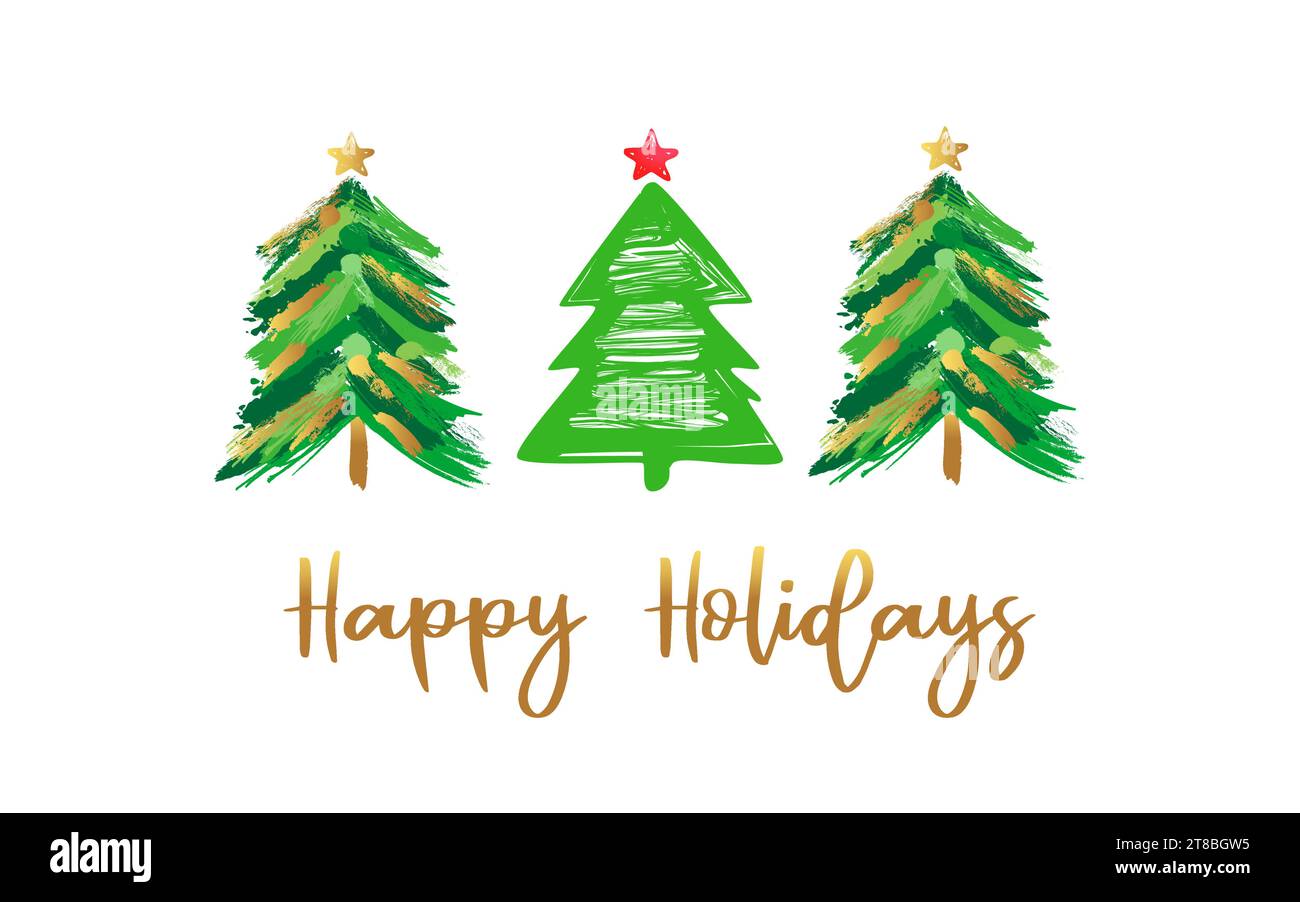 Calligraphie joyeuses fêtes Banque d'images vectorielles - Alamy