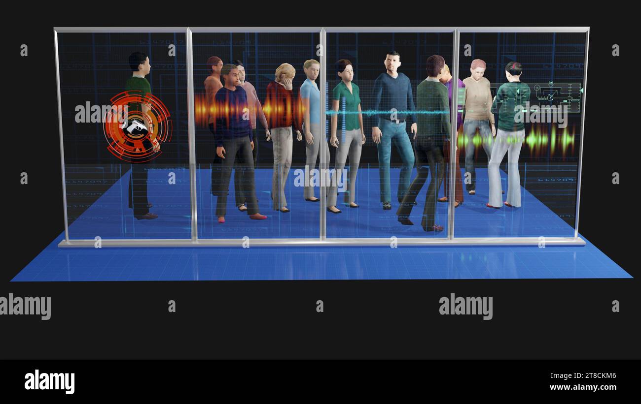 Système de détection d'armes. Détecteurs de système de balayage électronique ai pour armes à feu ...