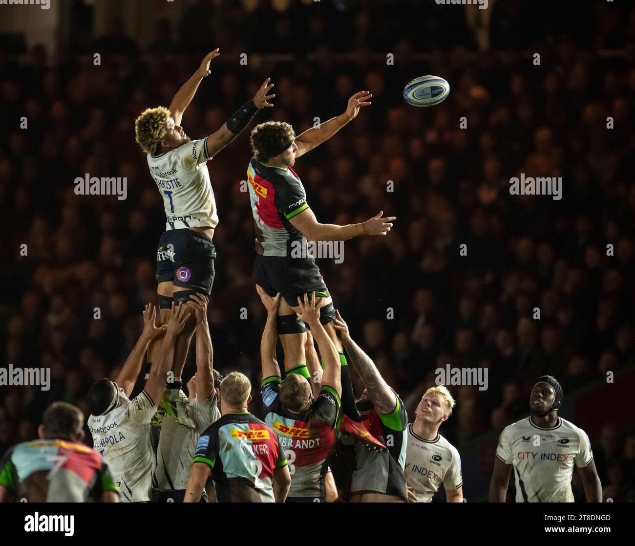 Harliquins Dino Lamb remporte le ballon lors du Gallagher Premiership ...