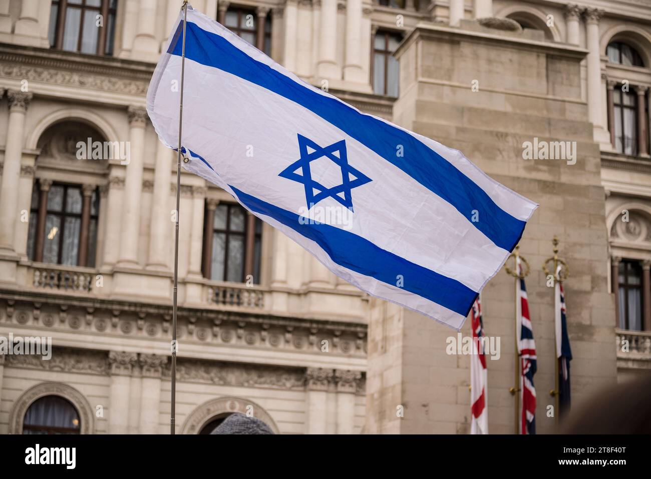 Drapeau israélien à la parade annuelle et cérémonie de l'AJEX au ...