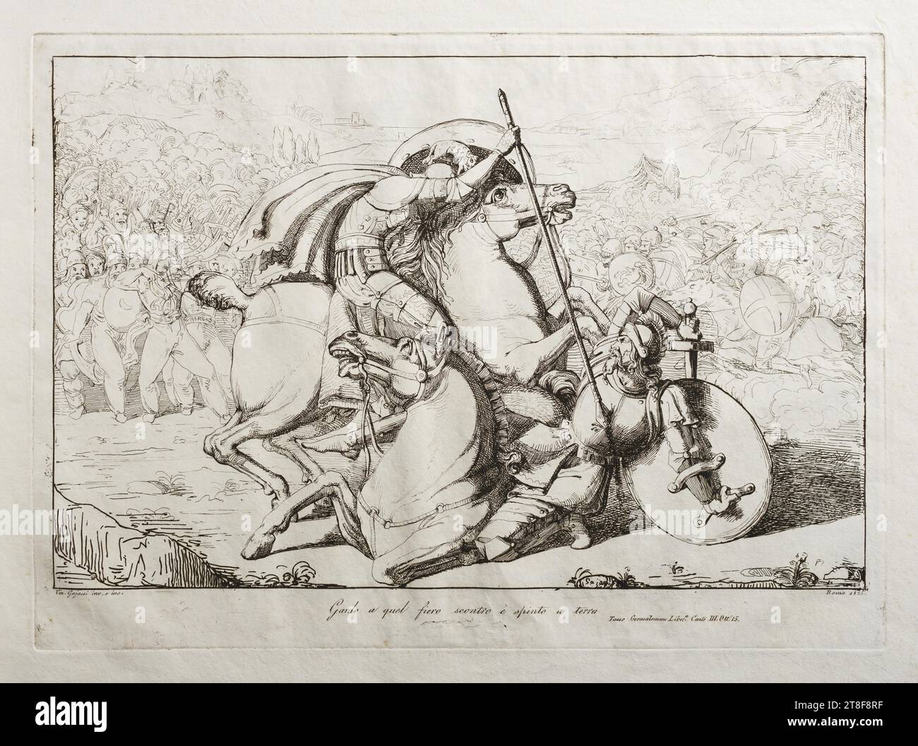 Gardo à ce choc féroce est conduit au sol, Vincenzo Gaiassi, 1801-1861 ...