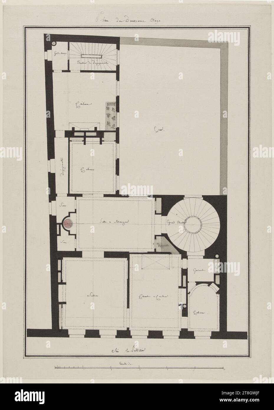 Plan du deuxième étage d'une maison située rue le Peletier, 9e ...