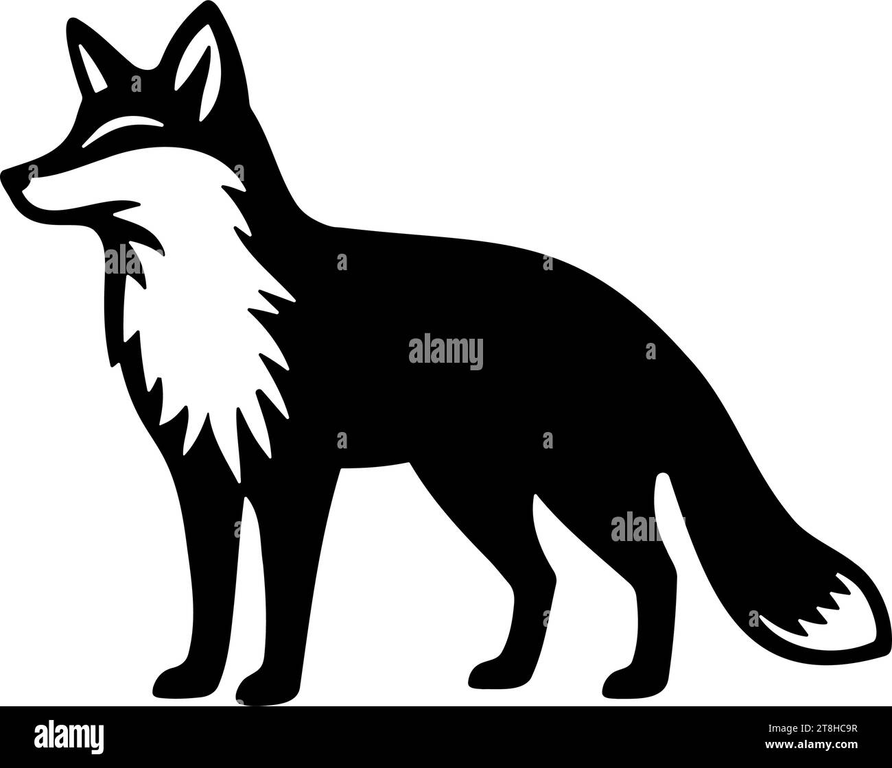 Logo de symbole de silhouette de dessin animé Fox. Illustration ...