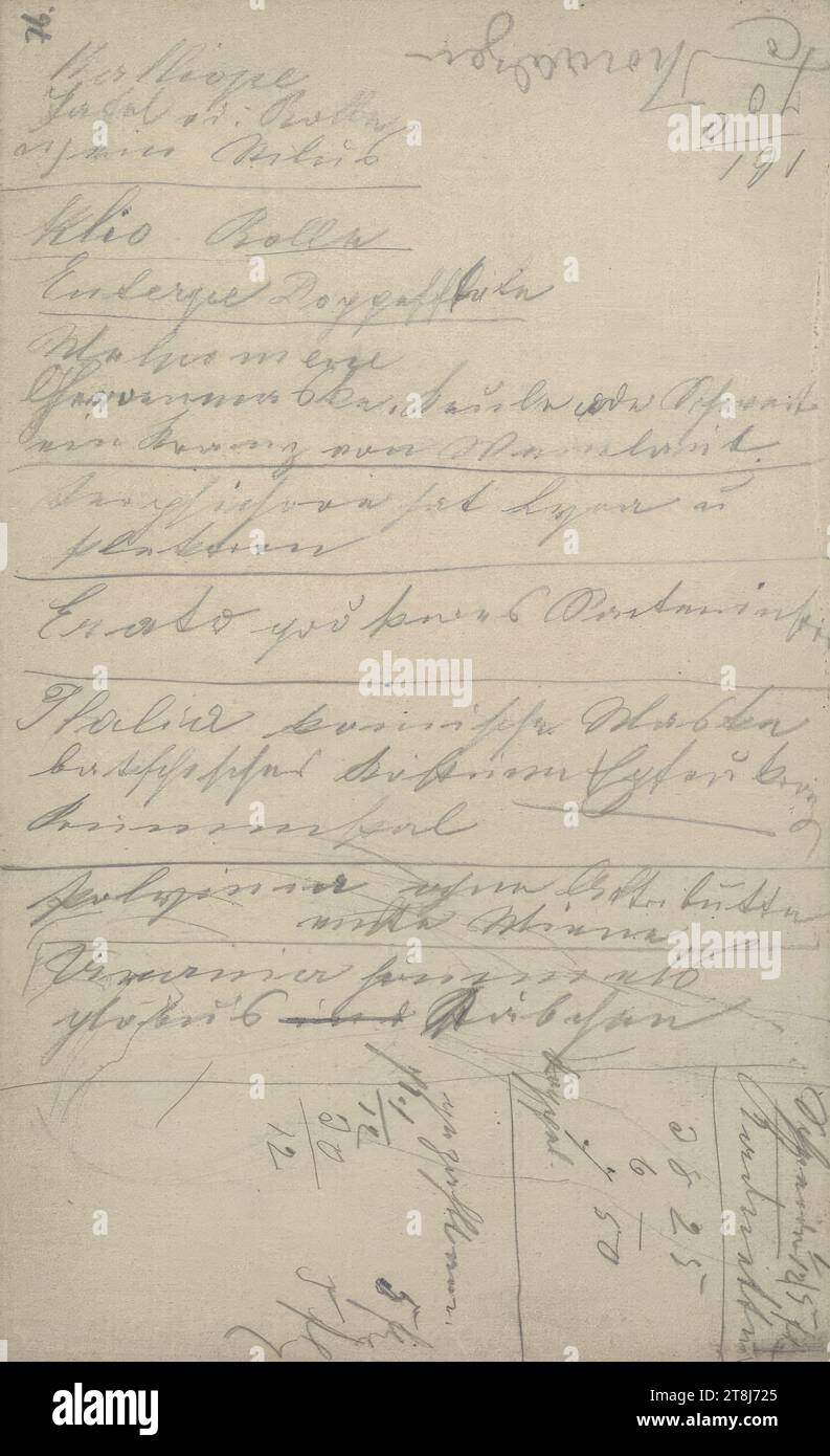 Factures et notes, carnet de croquis Swoboda Emerich Alexius ; 81 pages ...