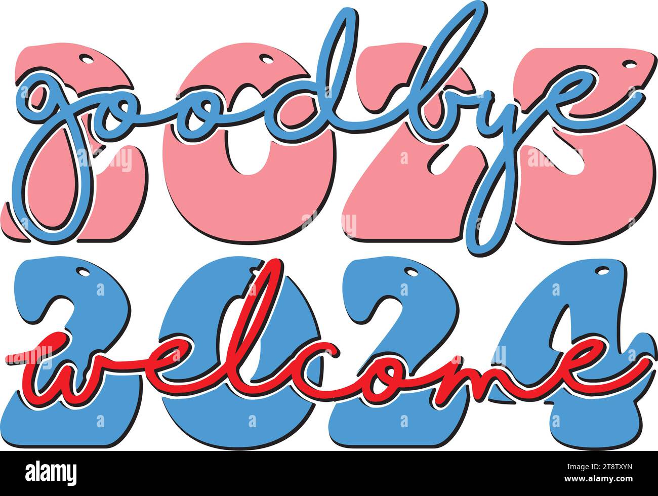 Au revoir 2023 bienvenue 2024 Banque d'images vectorielles - Alamy